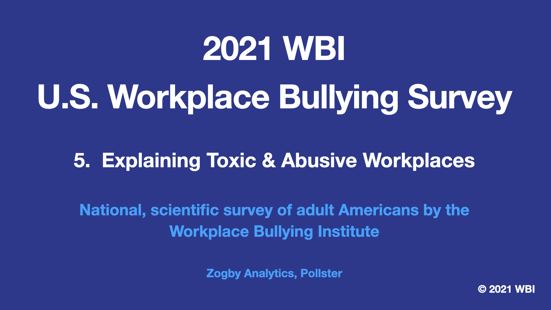 2021 WBI U.S. Workplace Bullying Survey - Workplace Bullying Institute